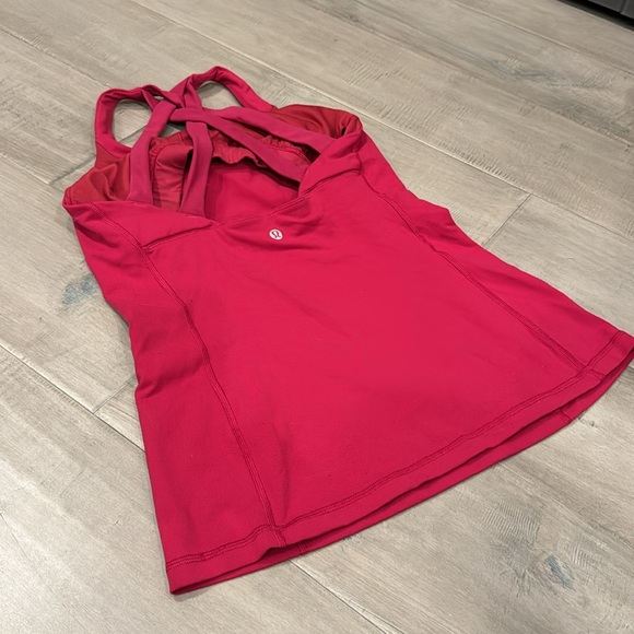 lululemon athletica | Tops | Redmaroon Lululemon Workout Exercise Top ...